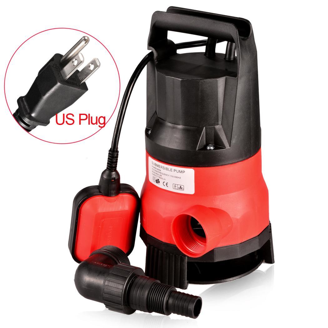 400W Dirty Clean Water Pump 1/2 HP 2115GPH Submersible Sump Pump W/ 25 ...