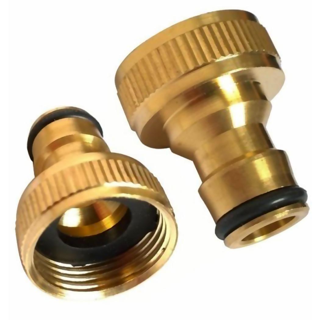New Brass Hose Tap Connector 3 4 Inch Threaded Garden Water Pipe