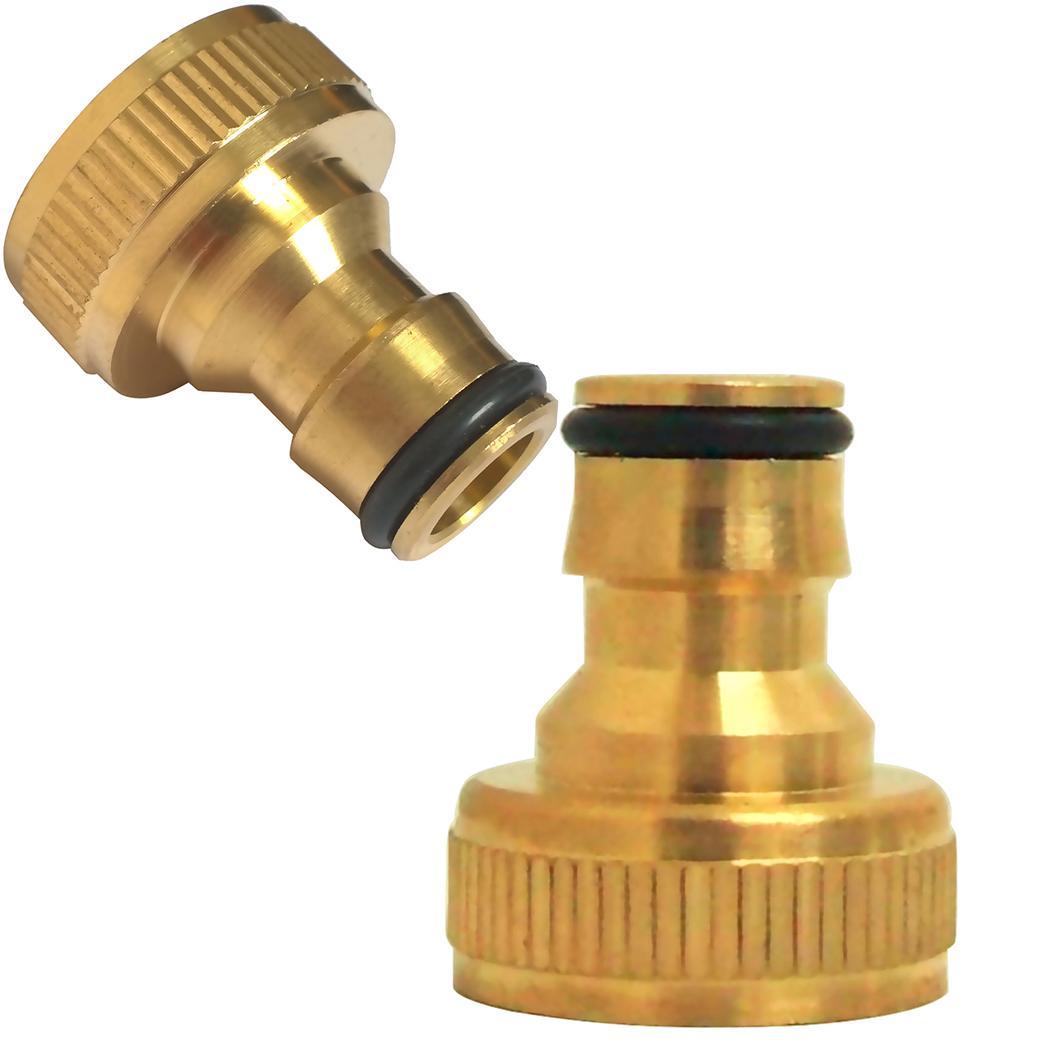 New Brass Hose Tap Connector 3 4 Inch Threaded Garden Water Pipe